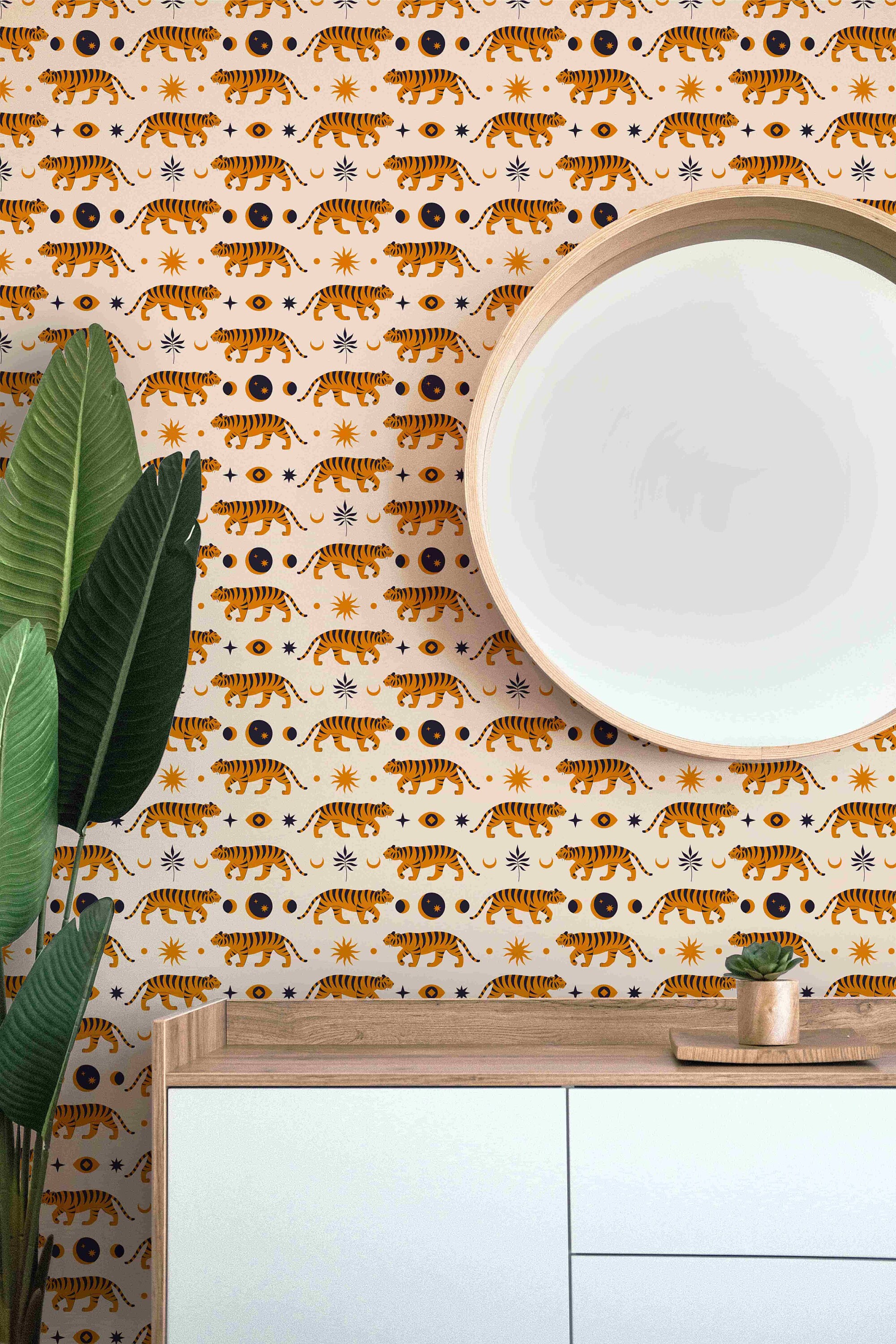 Wild West Wallpaper - Tiger Pattern - Removable Peel and Stick ...