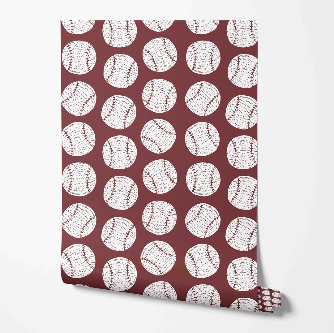 Baseball Lover Wallpaper - Sports Pattern - Removable Peel & Stick ...