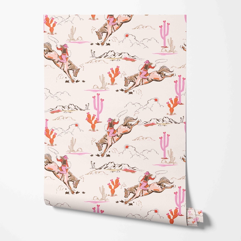 Pink Western Wallpaper - Etsy