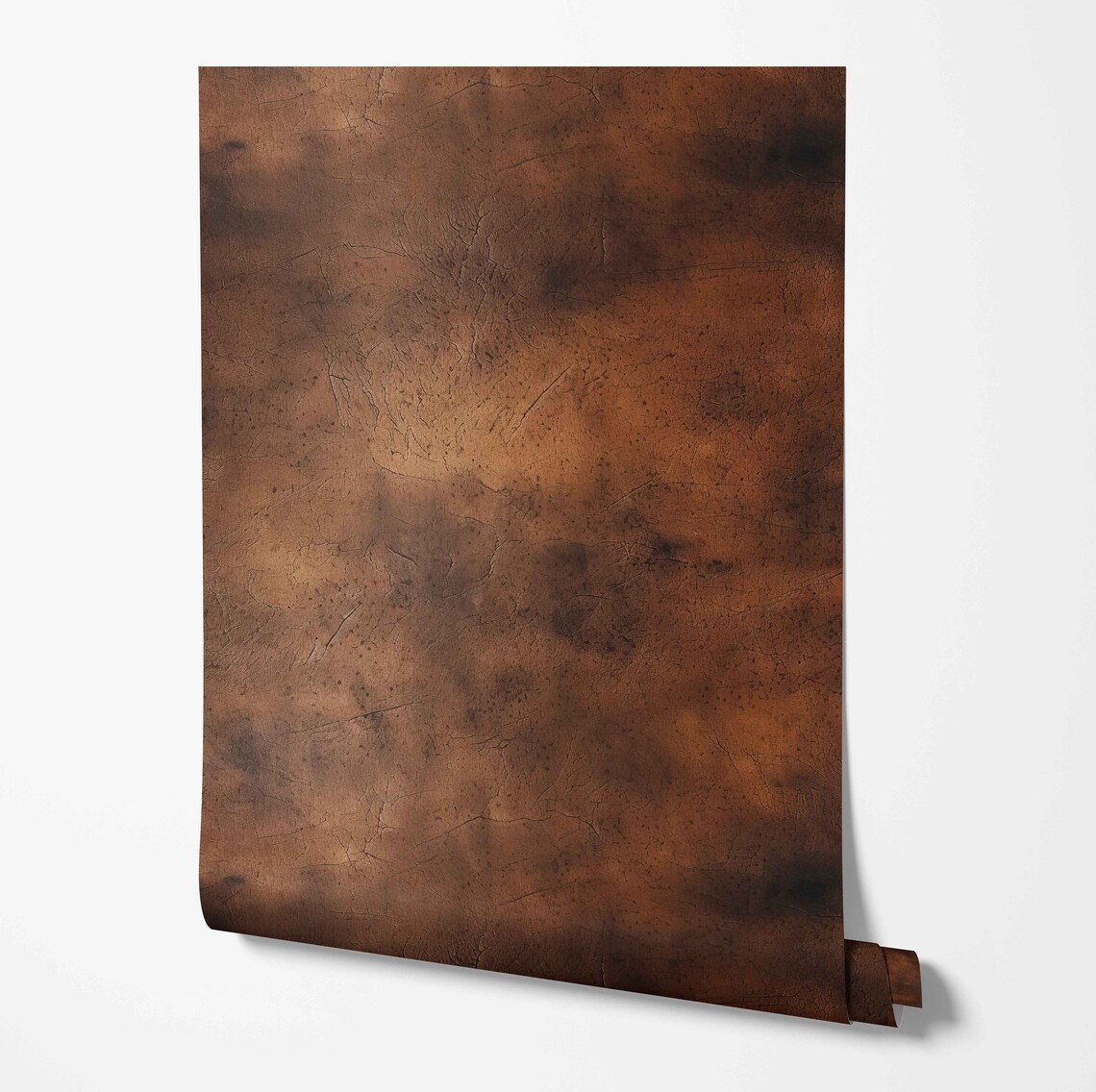 Wild West Wallpaper - Brown Leather Look Pattern - Removable Peel and ...