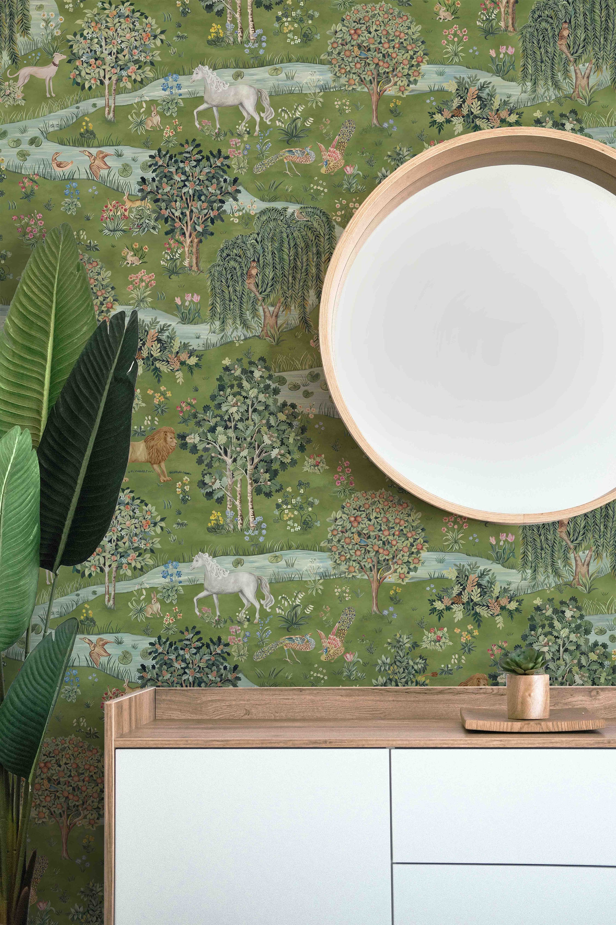Owl and Willow Wallpaper - William Morris Pattern - Removable Peel ...