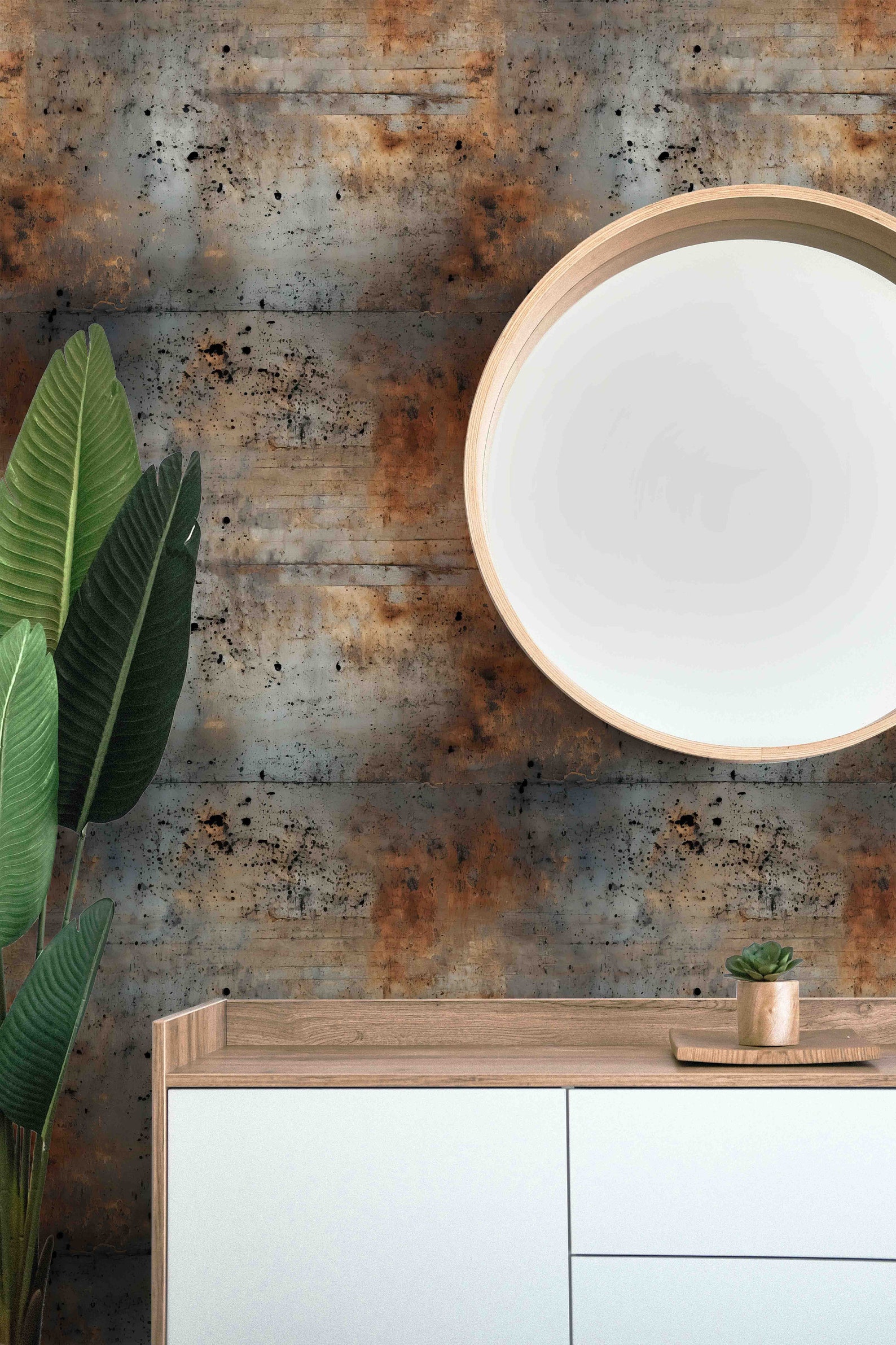 Wild West Wallpaper - Rustic Metal Texture Look - Removable Peel ...