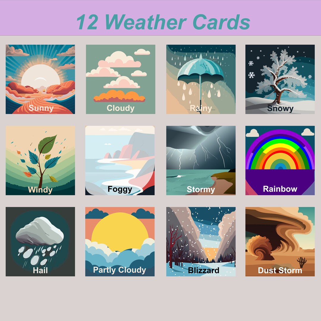 Educational Weather Chart, Whats the Weather, Learn the Weather ...