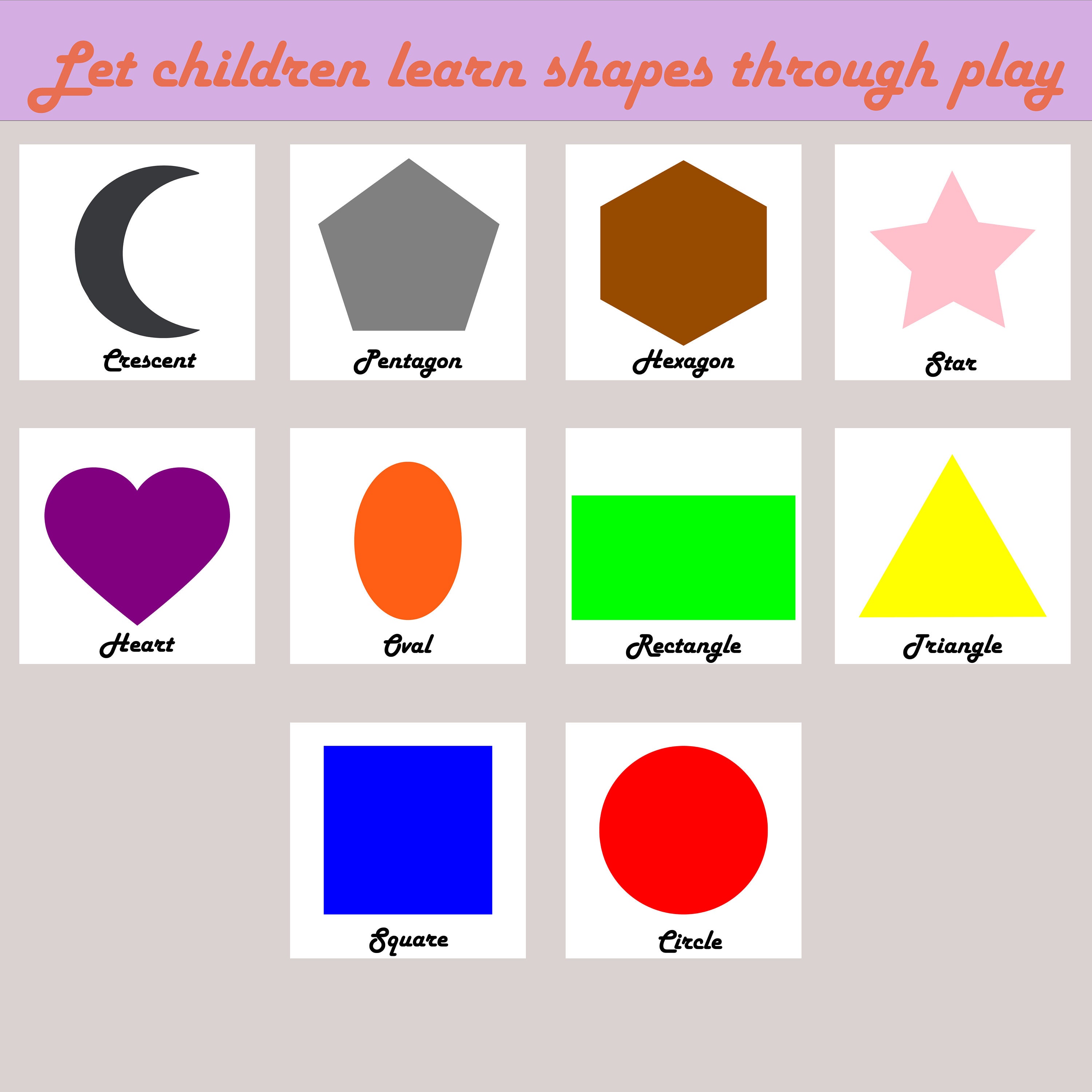 Shapes Flash Cards Preschool Shapes Toddler Flash Cards - Etsy