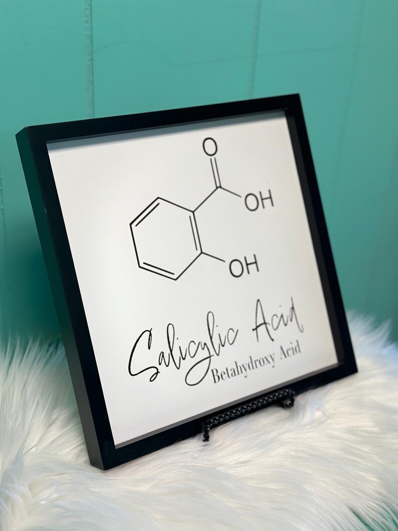 Laser Engraved Salicylic Acid Wall Hanging | Studio Signs | Esthetician ...