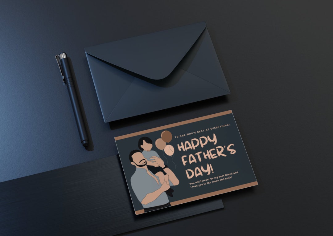 Happy Father's Day Card Editable on Canva Downloadable Aesthetic Card ...