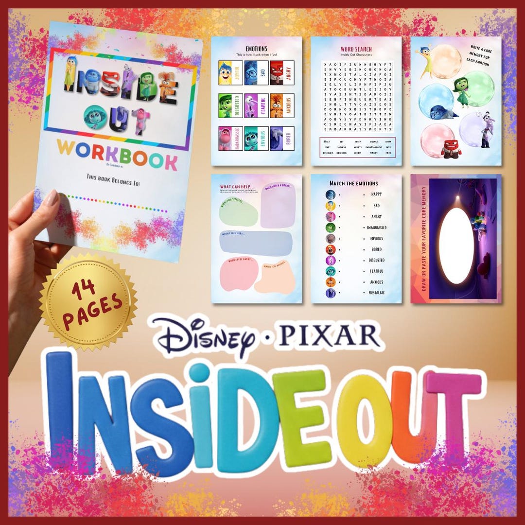 Inside Out Kids Workbook | Activity Sheets | Printable Sheets | Instant ...