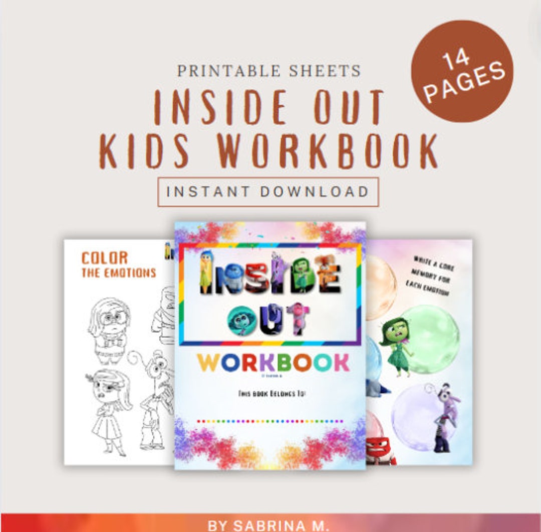 Inside Out Kids Workbook Activity Sheets Printable Sheets Instant ...