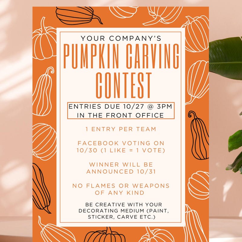 Pumpkin Contest Flyer - Etsy