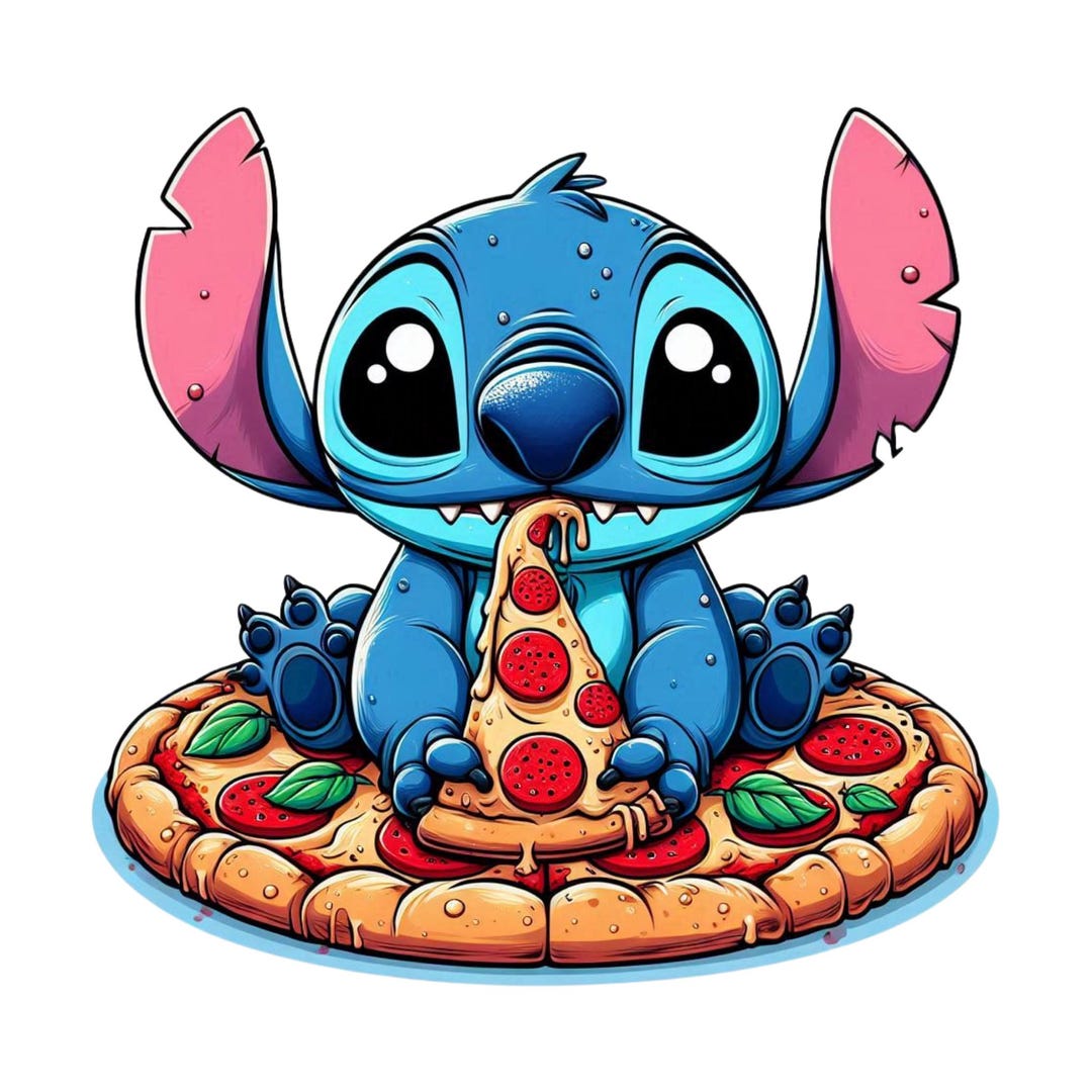 Stitch Png Clipart, Stitch Eating Pizza, Stitch Food, Lilo and Stitch ...