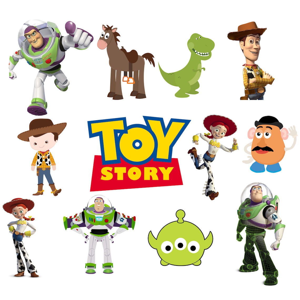 Toy Story Png Bundle, Toy Story Characters Png Clipart Set, Buzz ...