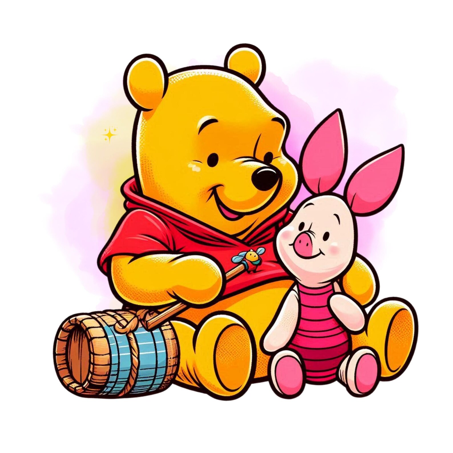 Winnie the Pooh and Piglet Png Clipart, Watercolor Background, Winnie ...