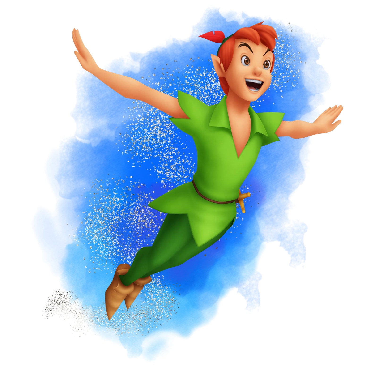 Peter Pan Watercolour Background,peter Pan Png Clipart,peter Pan Design ...