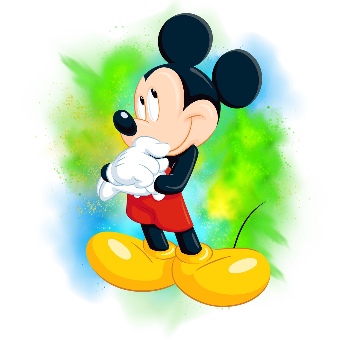 Mickey Mouse Watercolor Background, Mickey Mouse Png Clipart, Mickey ...
