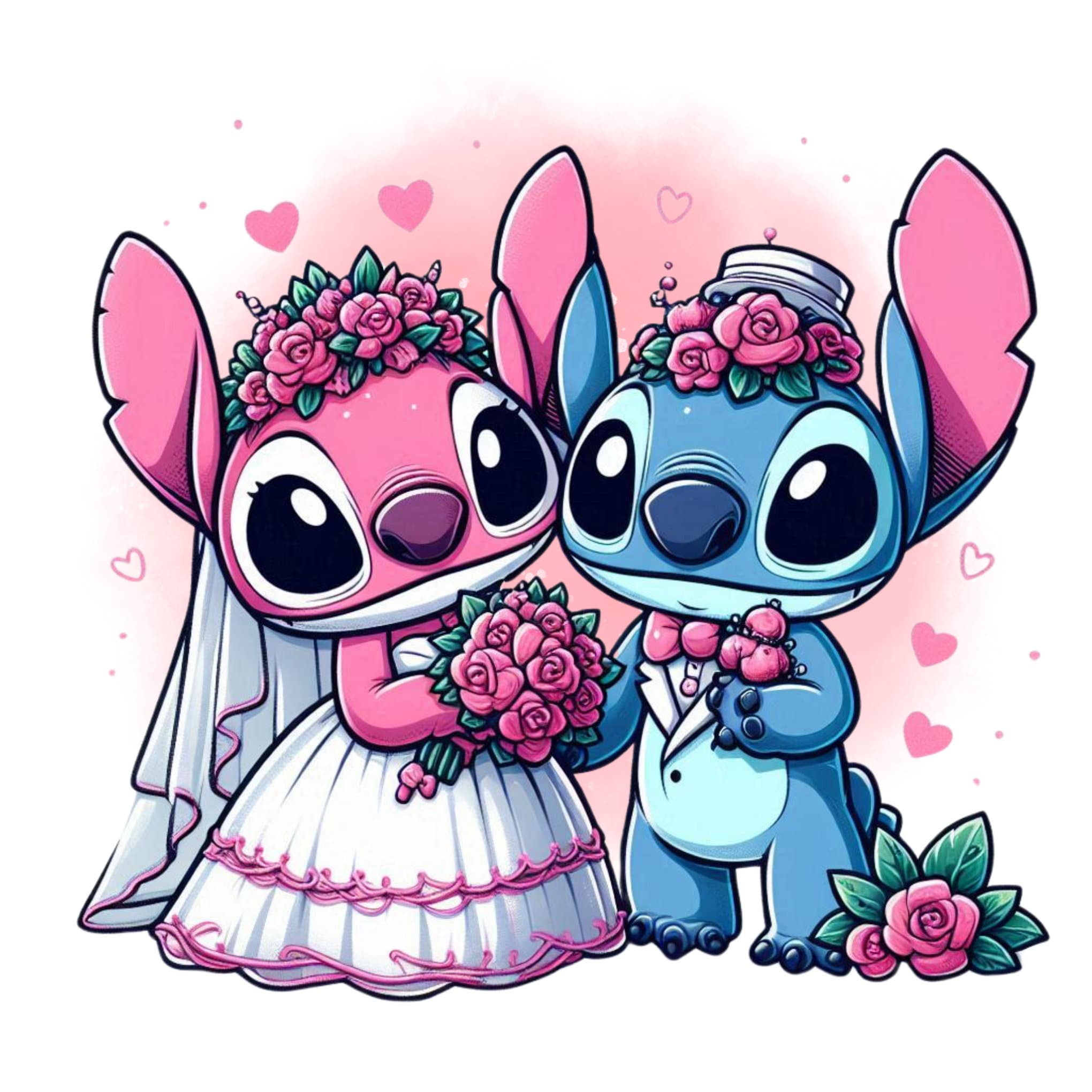 Stitch and Angel Wedding Design, Stitch Png Clipart, Angel Png, Lilo ...