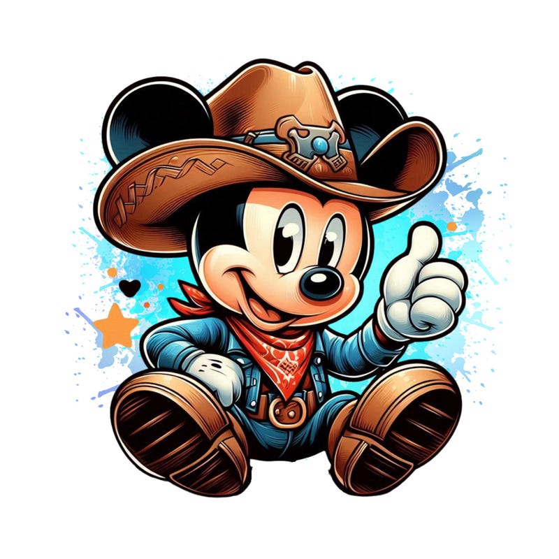 Mickey Cowboy - Etsy