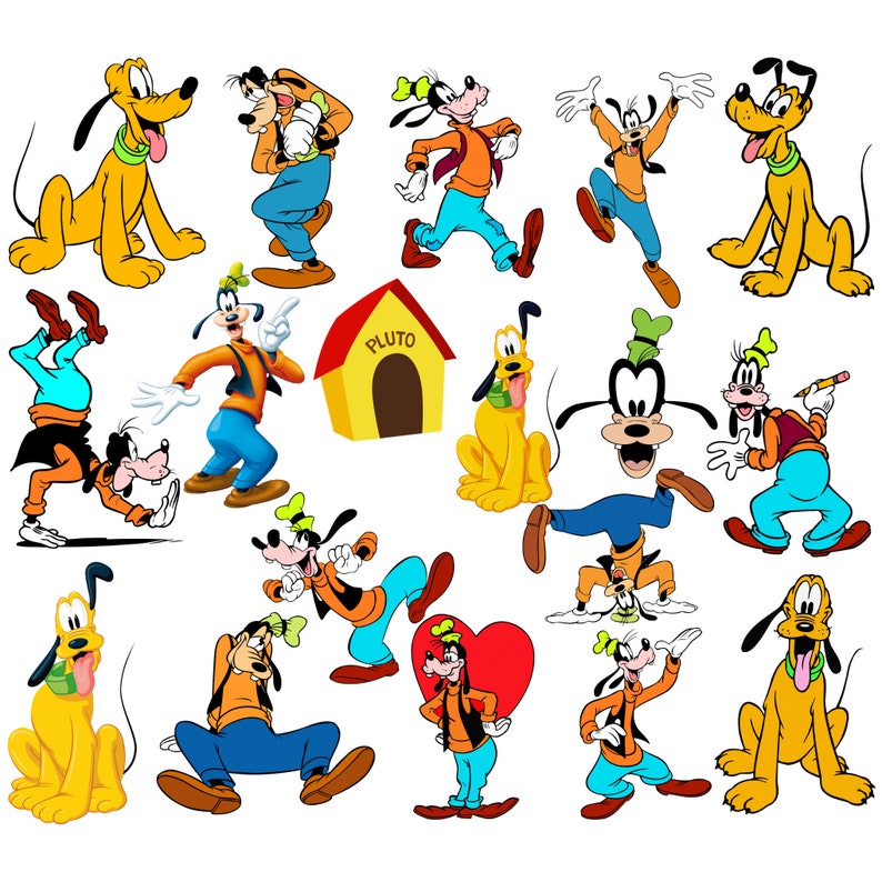 Goofy and Pluto Png Bundle, Goofy Png Clipart, Pluto Png Clipart, Mickey Mouse Friends, Instant ...