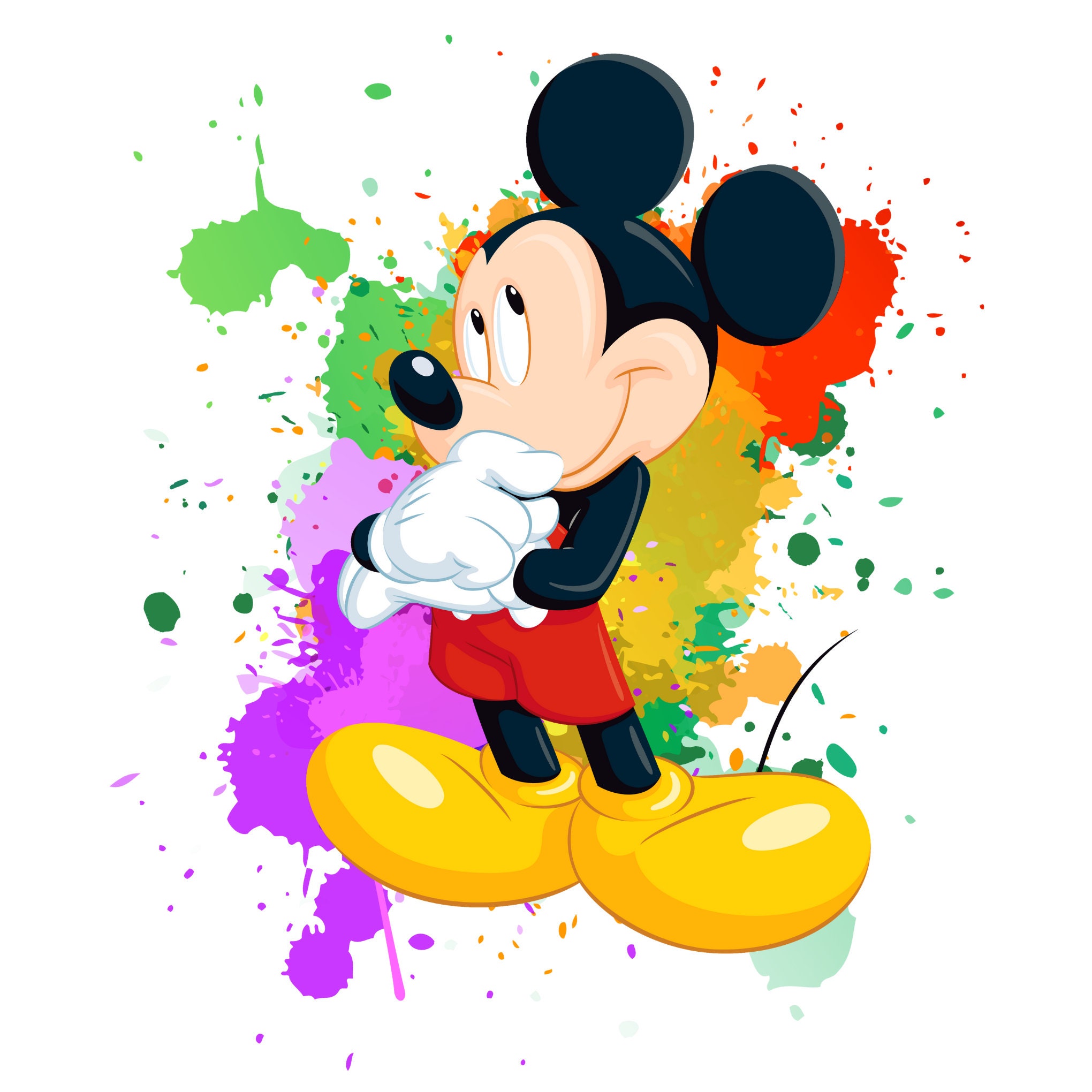 Mickey Mouse Watercolor Background, Mickey Mouse Png Clipart, Mickey ...