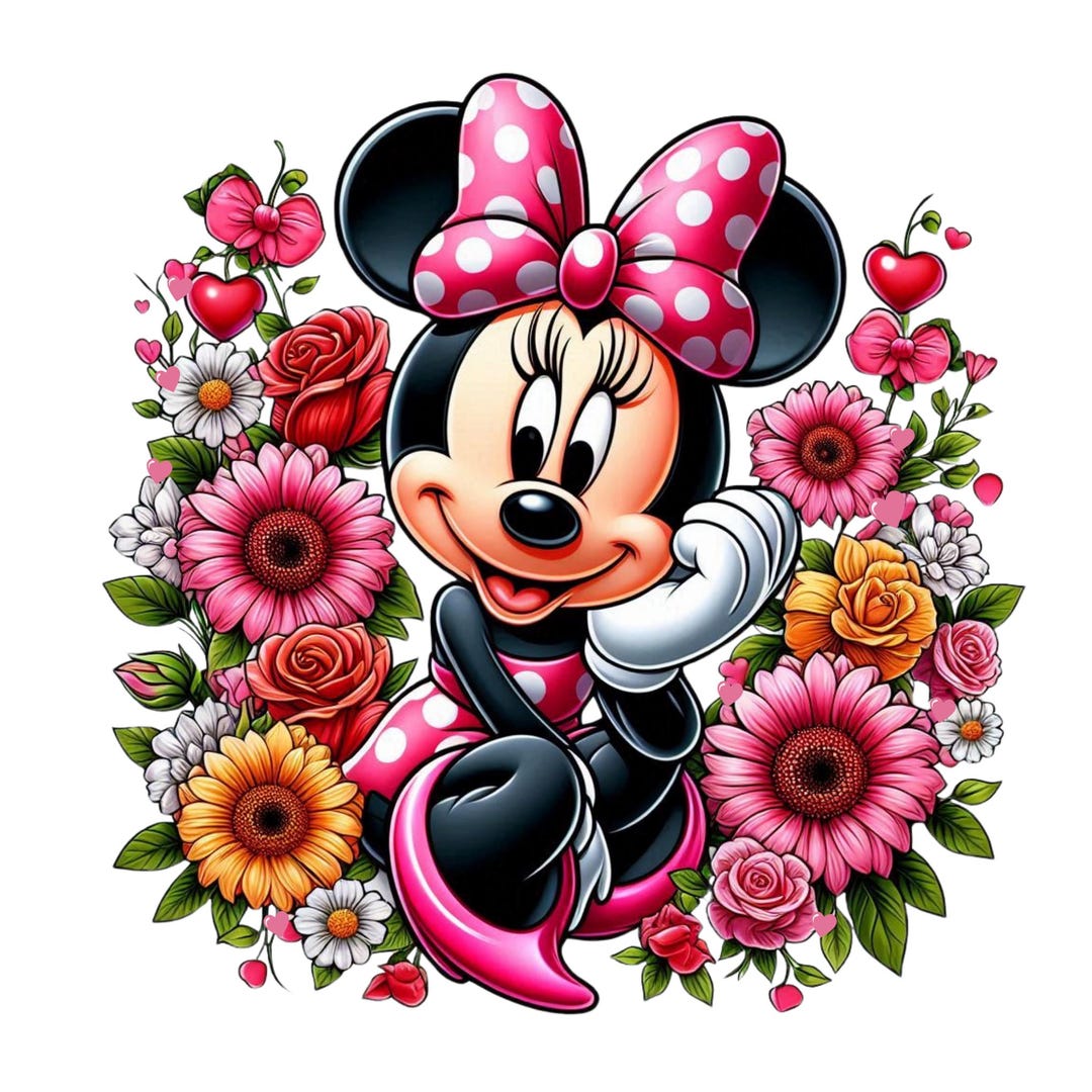 Minnie Mouse Floral Design, Minnie Mouse Png Clipart, Minnie Mouse ...