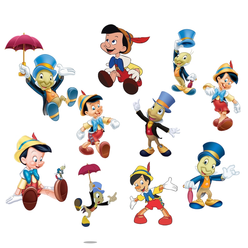 Pinocchio and Jiminy Cricket Png Bundle, Pinocchio Png Clipart, Jiminy ...