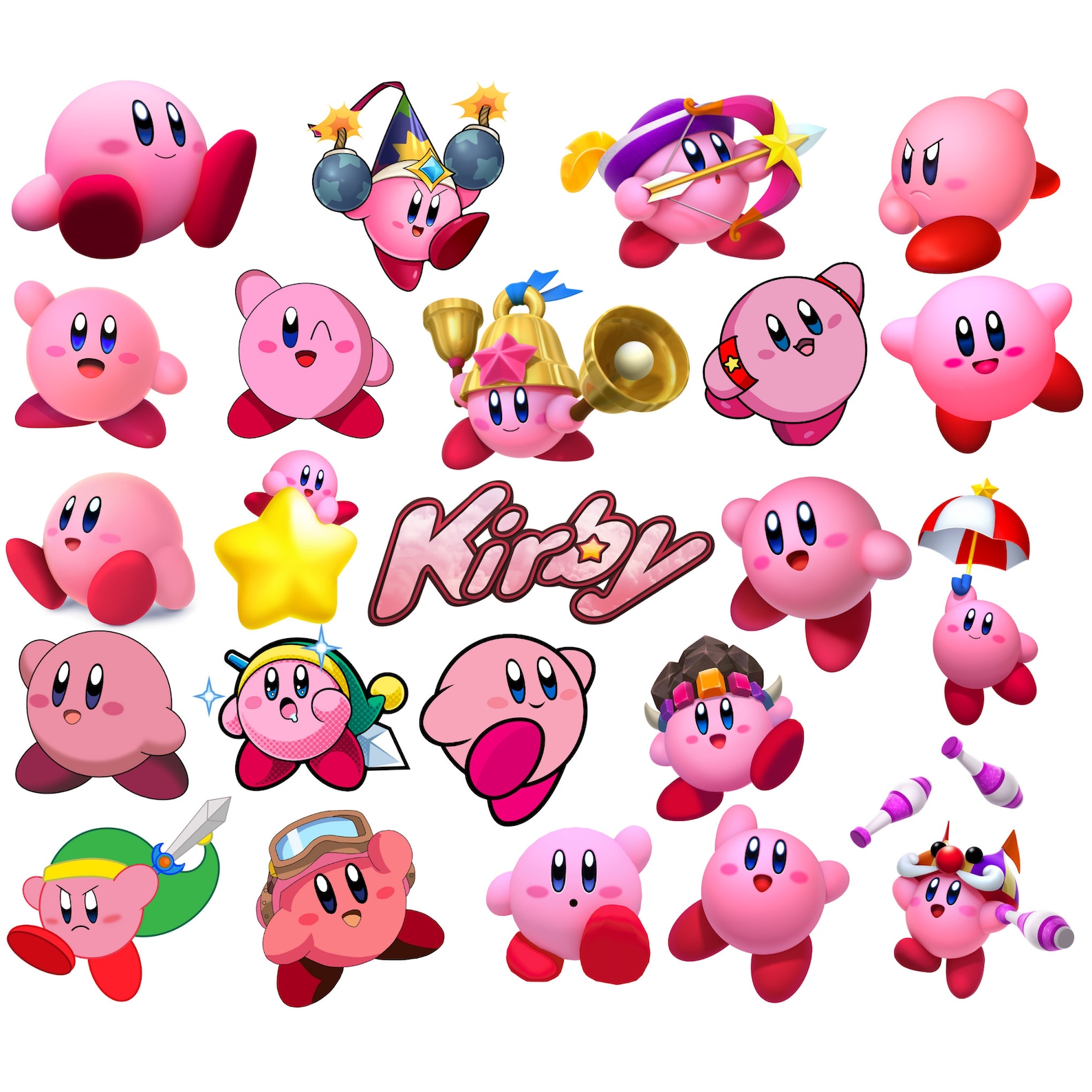 Kirby Png Bundle, Kirby Png Clipart Set, Kirby Characters, Instant ...