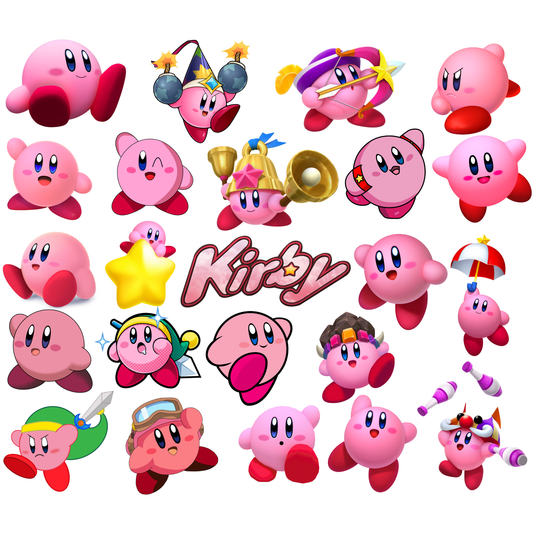 Kirby Png Bundle, Kirby Png Clipart Set, Kirby Characters, Instant ...
