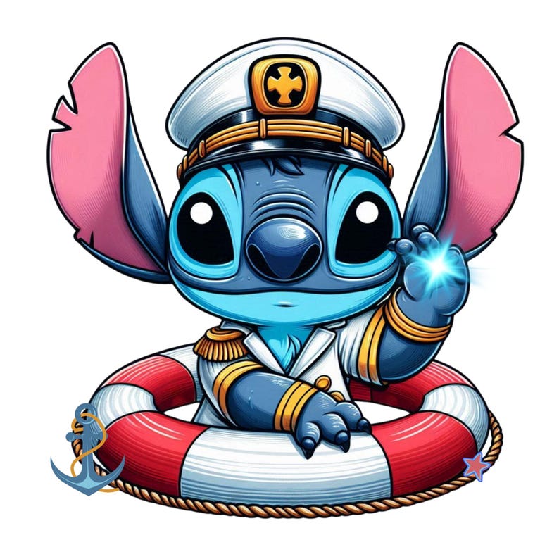 Captain Stitch, Stitch Png Clipart, Stitch Cruise Design, Lilo and ...
