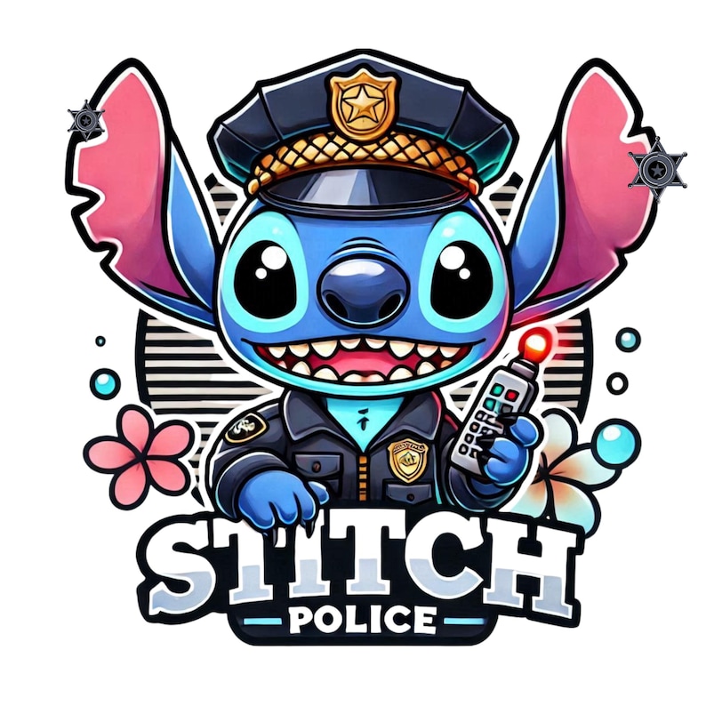 Stitch Police Design, Stitch Png Clipart, Stitch Job, Lilo and Stitch ...