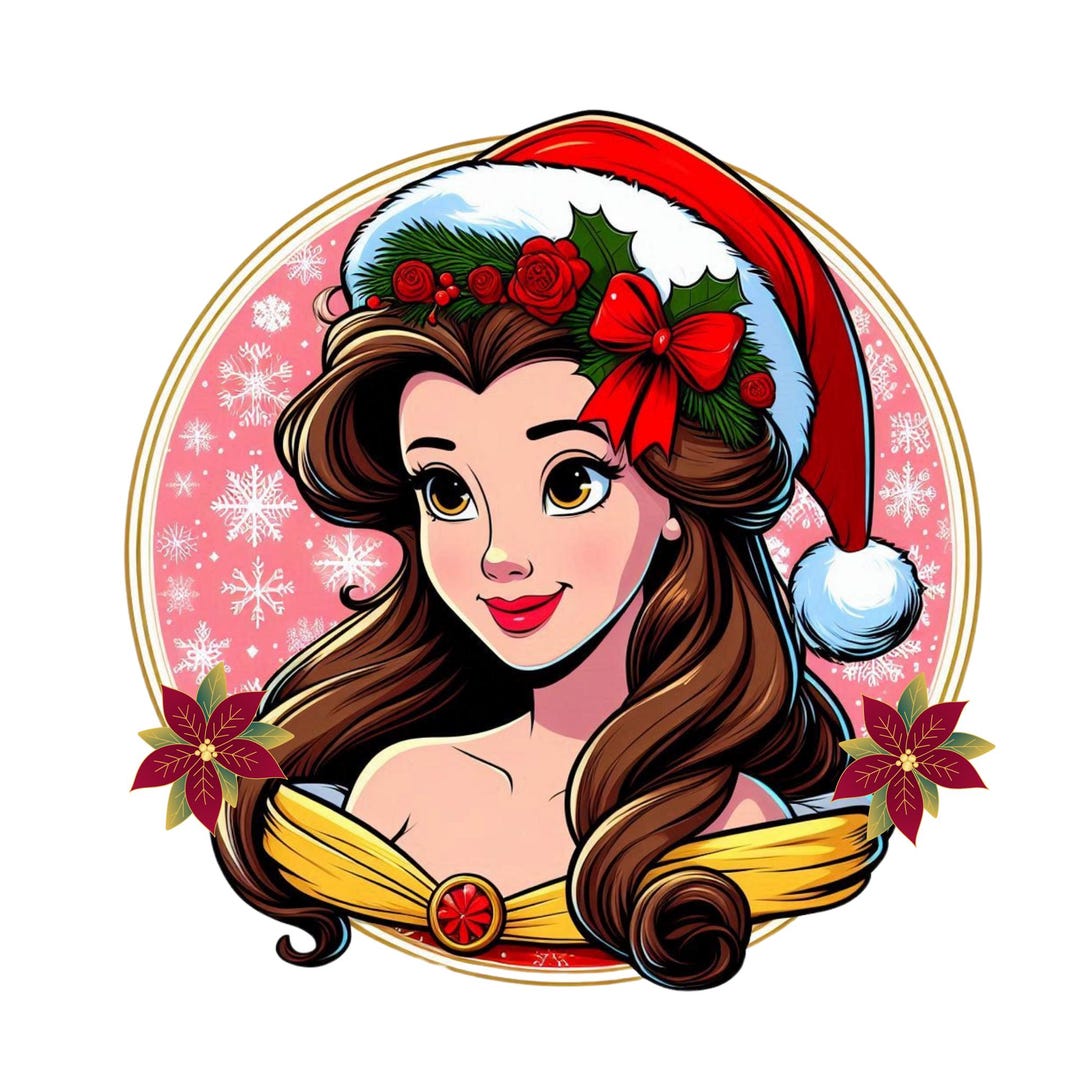 Princess Belle Png Clipart, Princess Belle Christmas Design, Beauty and ...