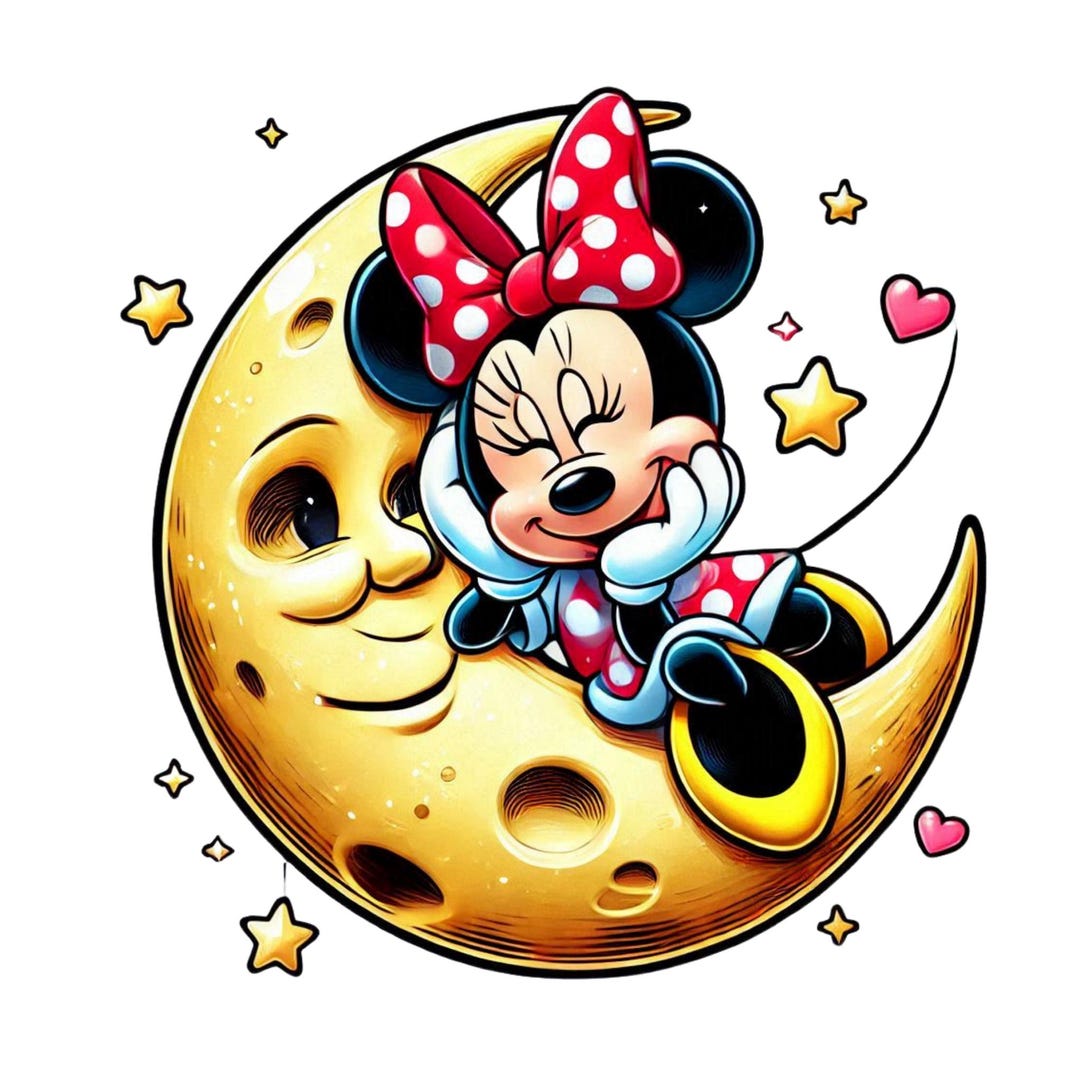 Minnie Mouse on the Moon, Minnie Mouse Png Clipart, Minnie Mouse Sleep ...