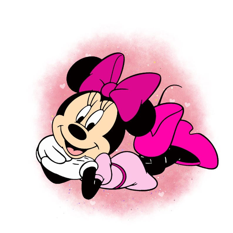 Minnie Mouse Watercolour Background, Minnie Mouse Png Clipart, Minnie ...