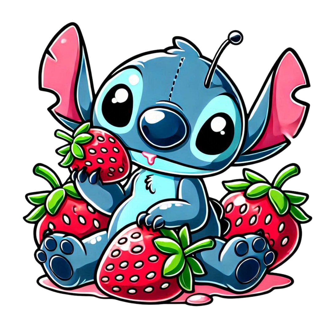 Stitch Png Clipart, Stitch Eat Strawberry, Cute Stitch Image, Lilo and ...