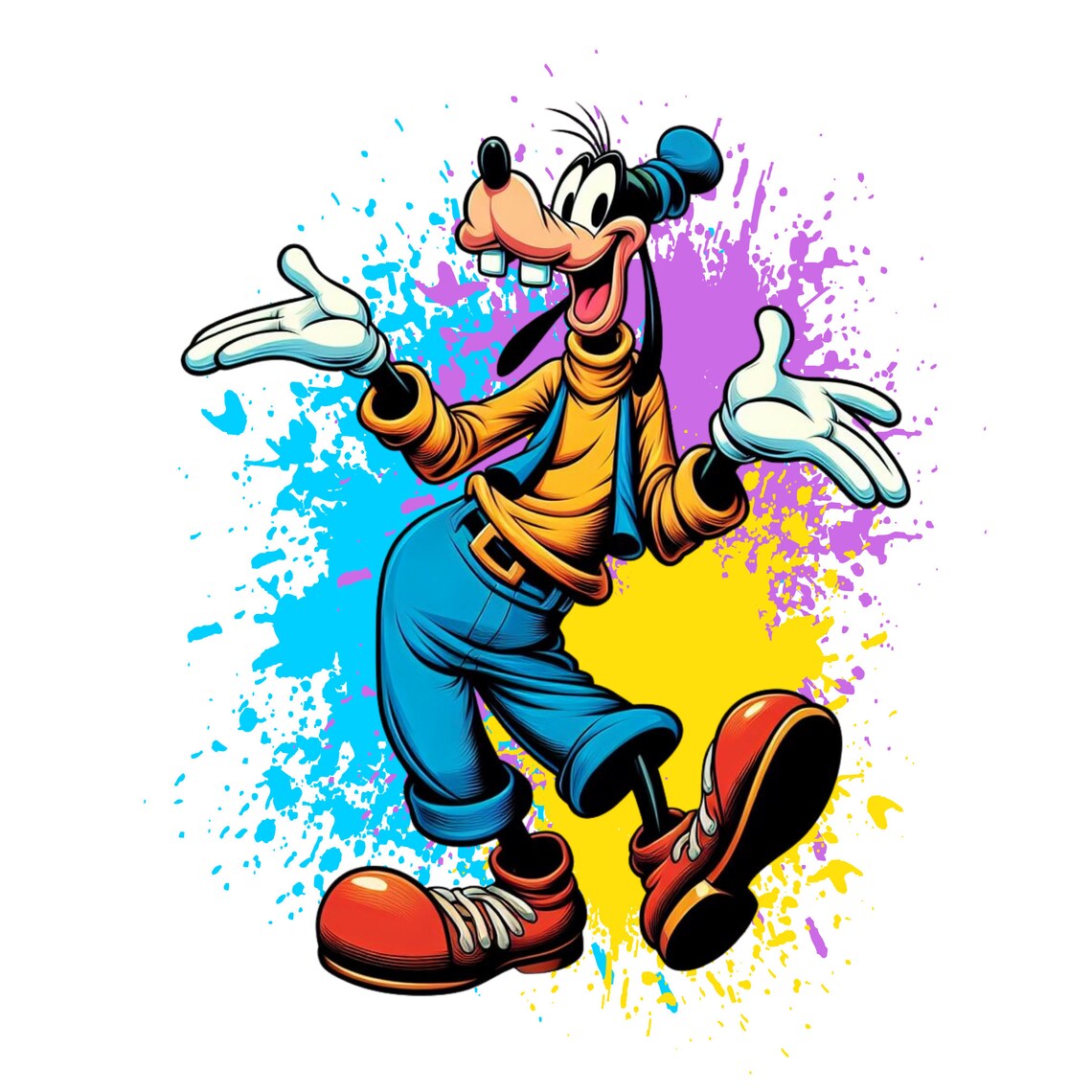 Goofy Splash Design, Goofy Png Clipart, Mickey Mouse Friends, Mickey ...