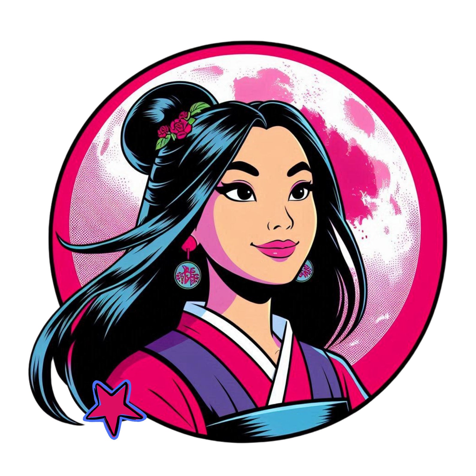 Princess Mulan Png Clipart, Mulan Round Design, Princess Png, Instant ...
