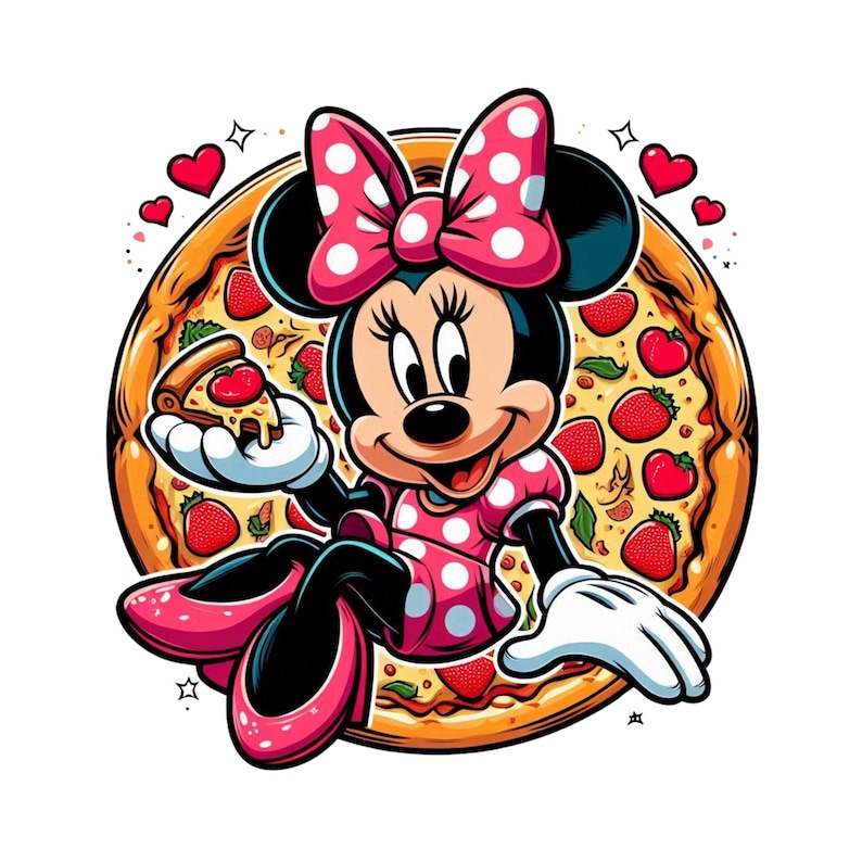 Minnie Mouse Pizza Design, Minnie Mouse Png Clipart, Minnie Birthday ...