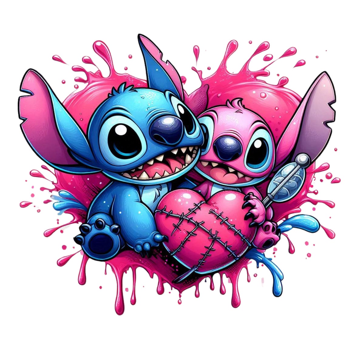Stitch and Angel Png Clipart, Stitch Splash Design, Stitch Angel ...