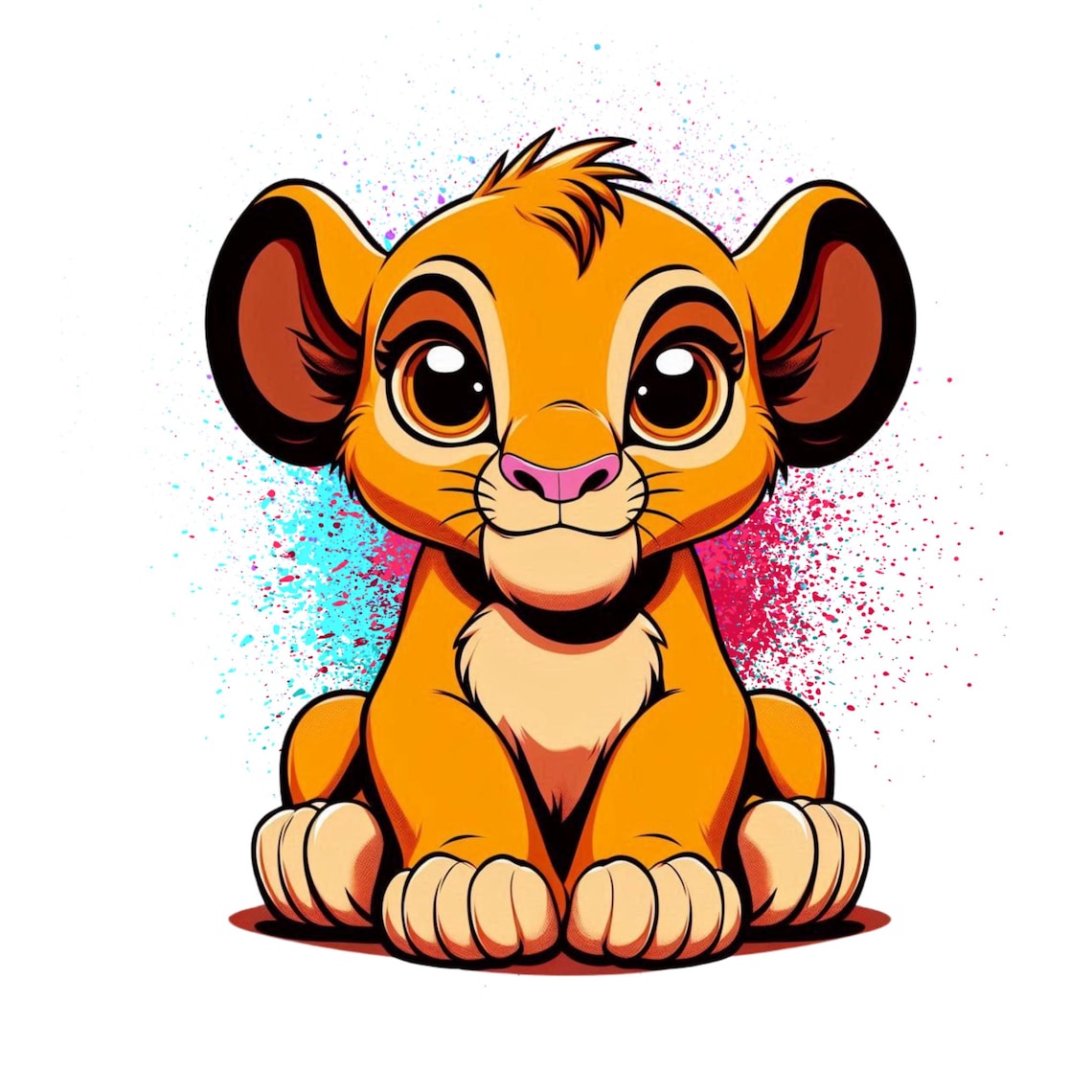 Simba Splash Design, Simba Png Clipart, Cute Simba Png, Lion King Simba ...