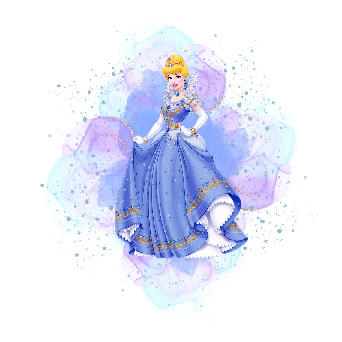 Cinderella Watercolour Background, Cinderella Png Clipart, Princess Png ...