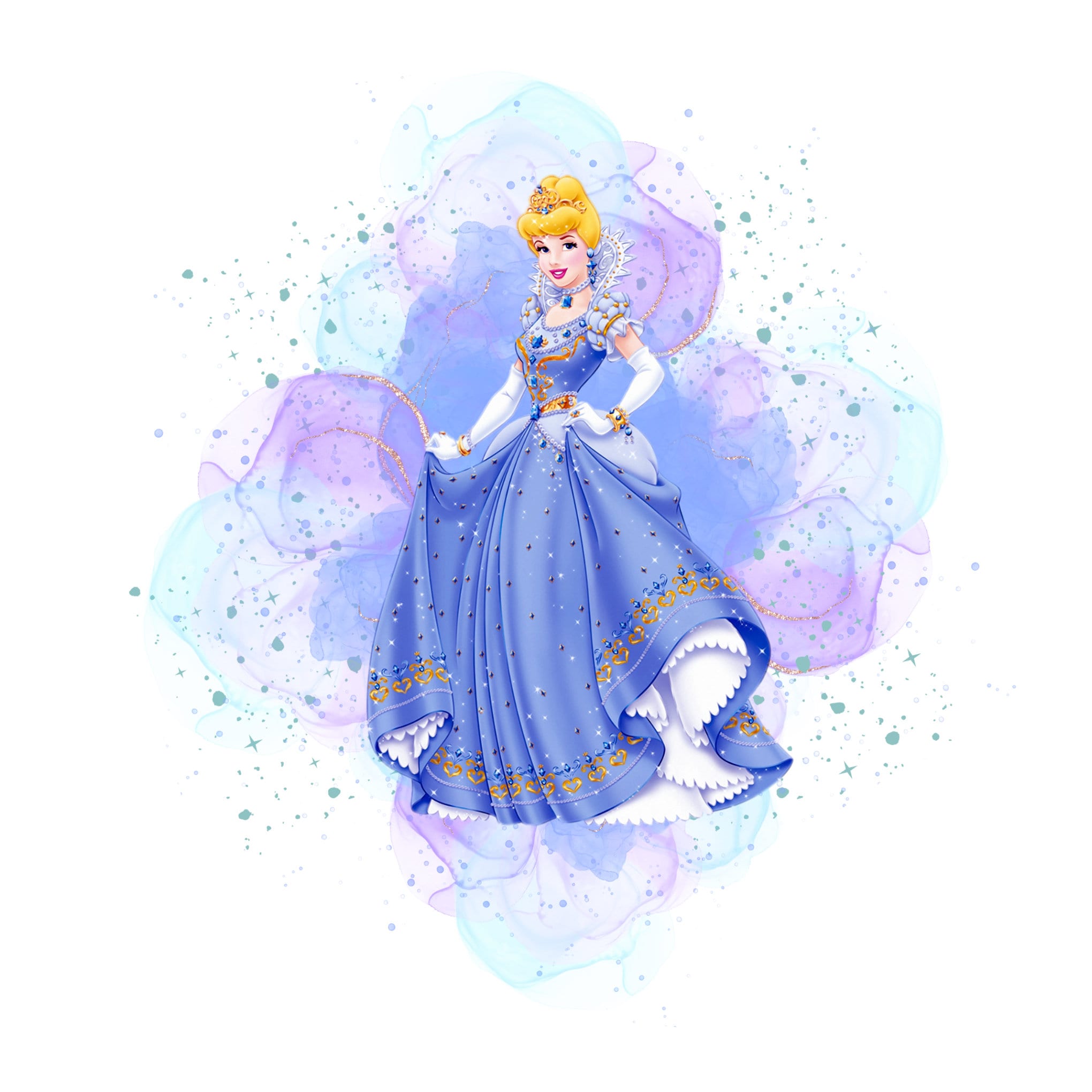 Cinderella Watercolour Background, Cinderella Png Clipart, Princess Png ...