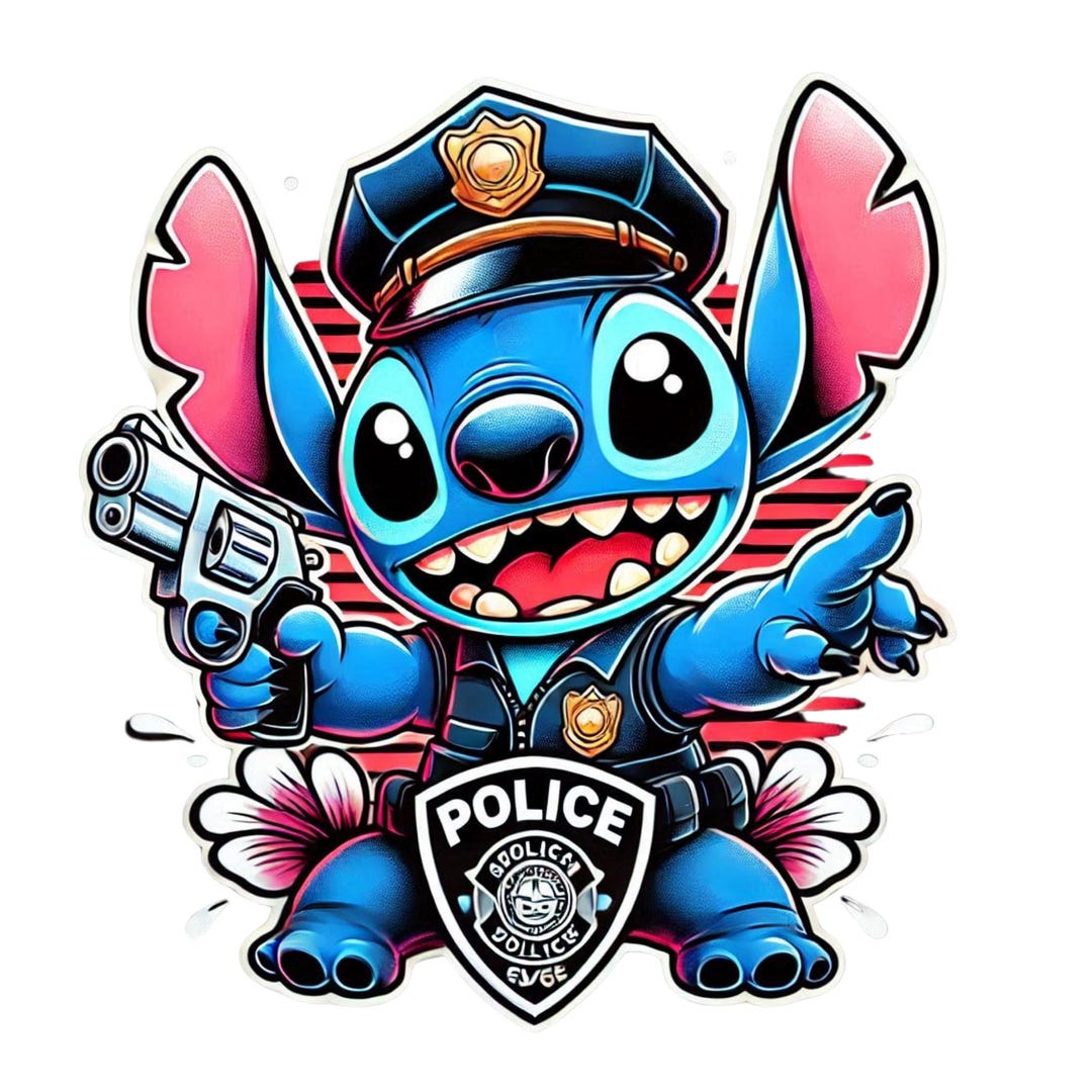 Stitch Police Design, Stitch Png Clipart, Stitch Job, Cute Stitch Image ...