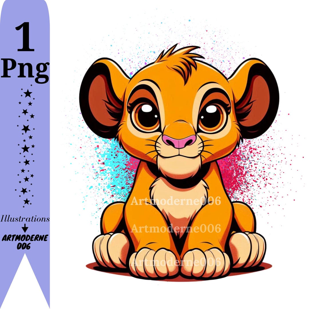 Simba Splash Design, Simba Png Clipart, Cute Simba Png, Lion King Simba ...