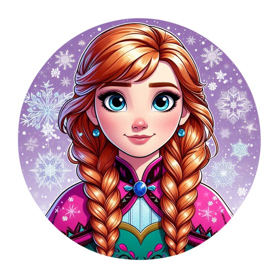 Princess Anna Png Clipart, Princess Anna Round Design, Frozen Princess ...