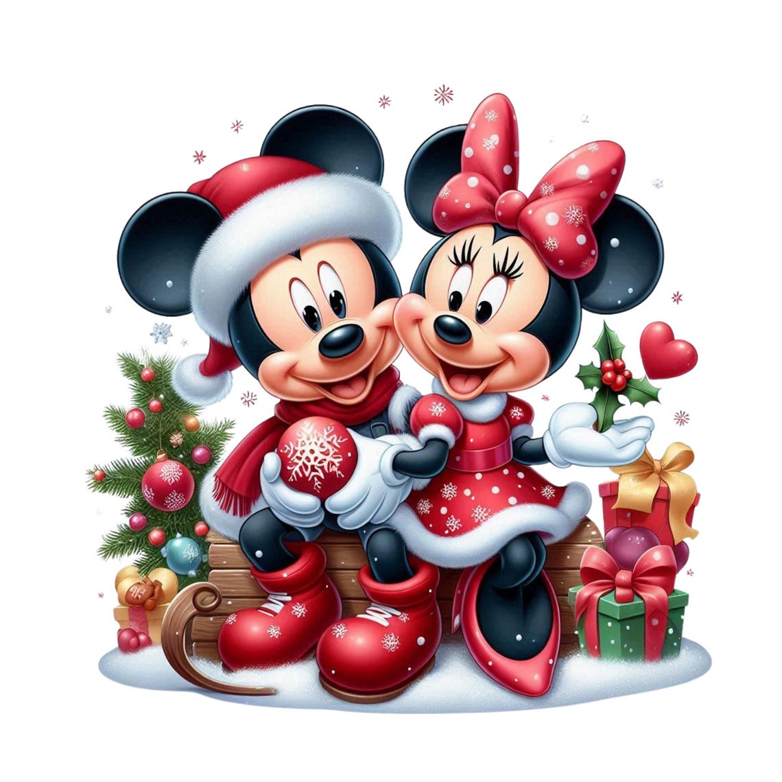 Mickey and Minnie Mouse Christmas Design, Mickey Mouse Png Clipart ...