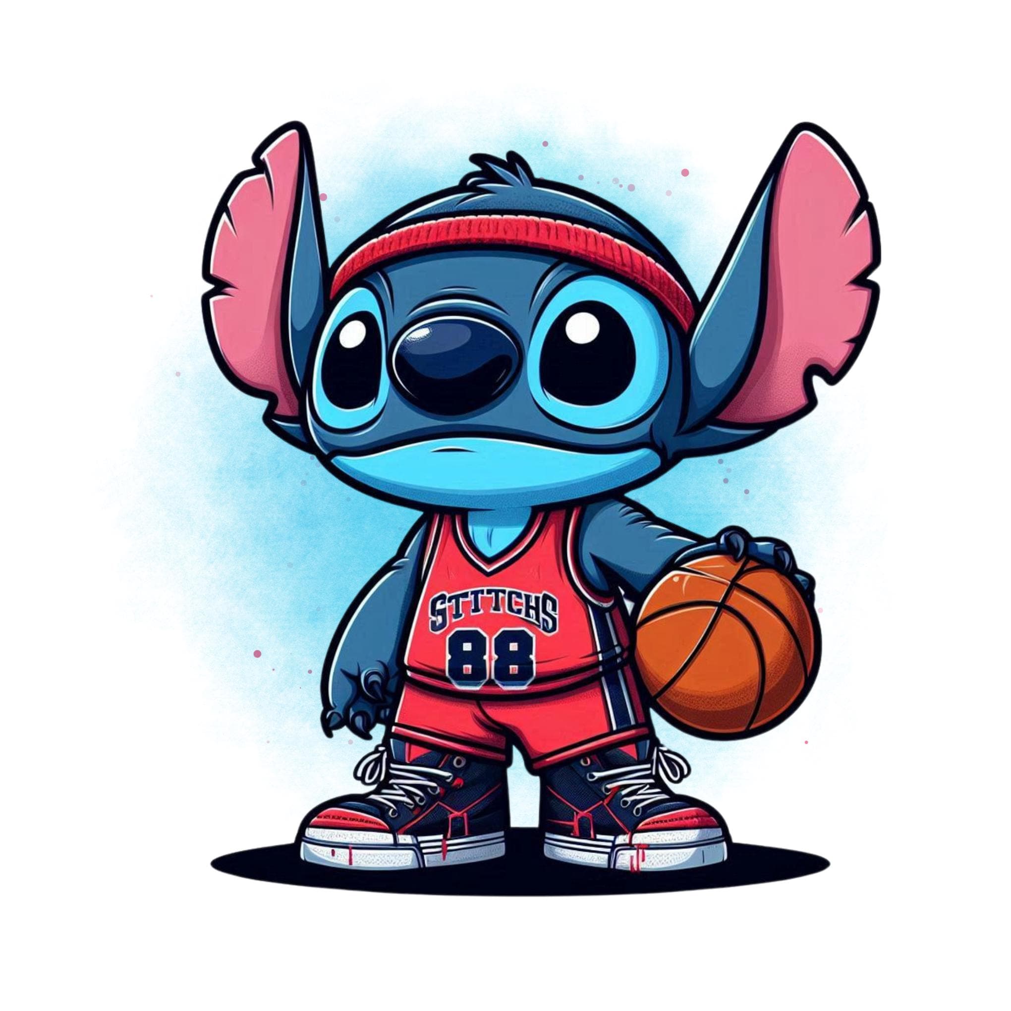 Stitch Basketball Player, Stitch Png Clipart, Stitch Sport Design, Lilo ...