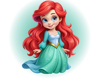 The Little Mermaid Png Clipart, Princess Ariel Rainbow Design, Cute ...