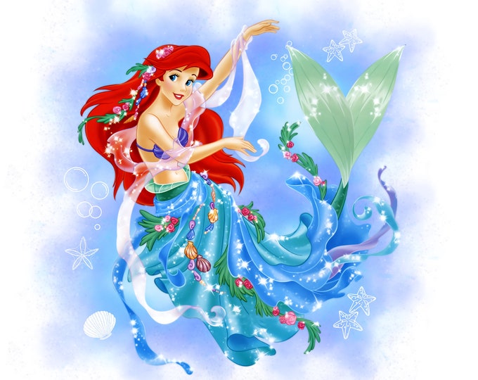 The Little Mermaid Watercolour Background, Princess Ariel Png Clipart ...