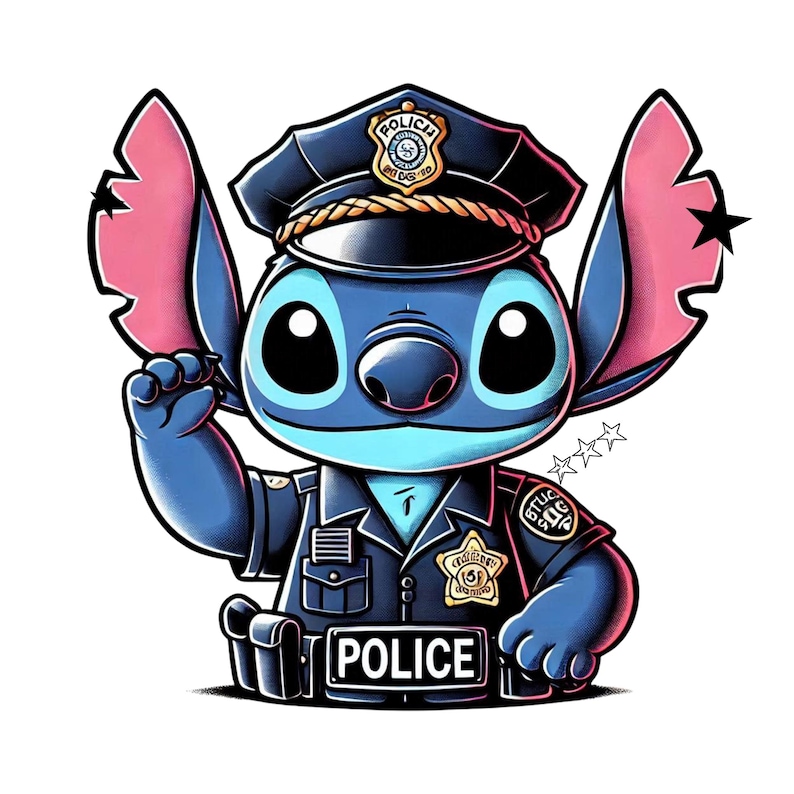 Stitch Police Design, Stitch Png Clipart, Stitch Job, Stitch Police ...