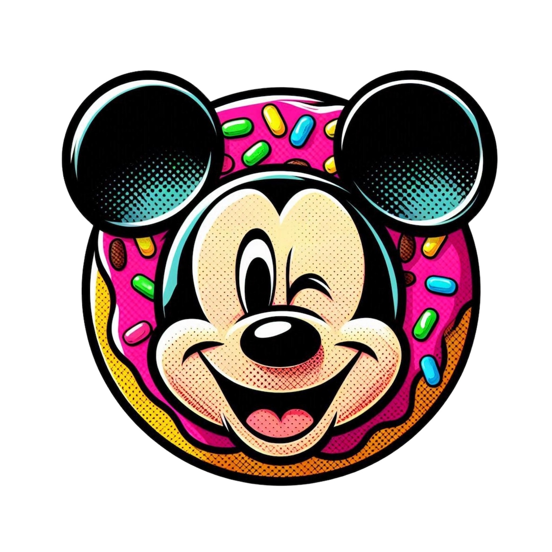 Mickey Mouse Clipart, Png File, Mickey Mouse Donut, Cute Mickey Head ...