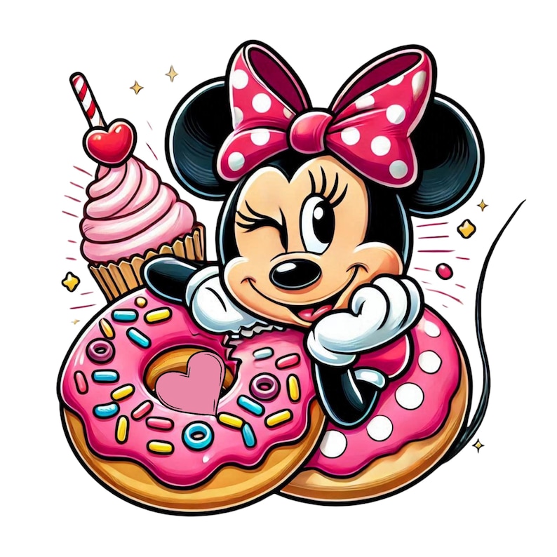 Minnie Mouse Donut, Minnie Mouse Png Clipart, Minnie Mouse Ice Cream ...
