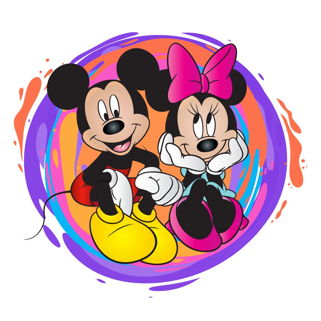 Mickey and Minnie Mouse Watercolour Background, Mickey Mouse Png ...